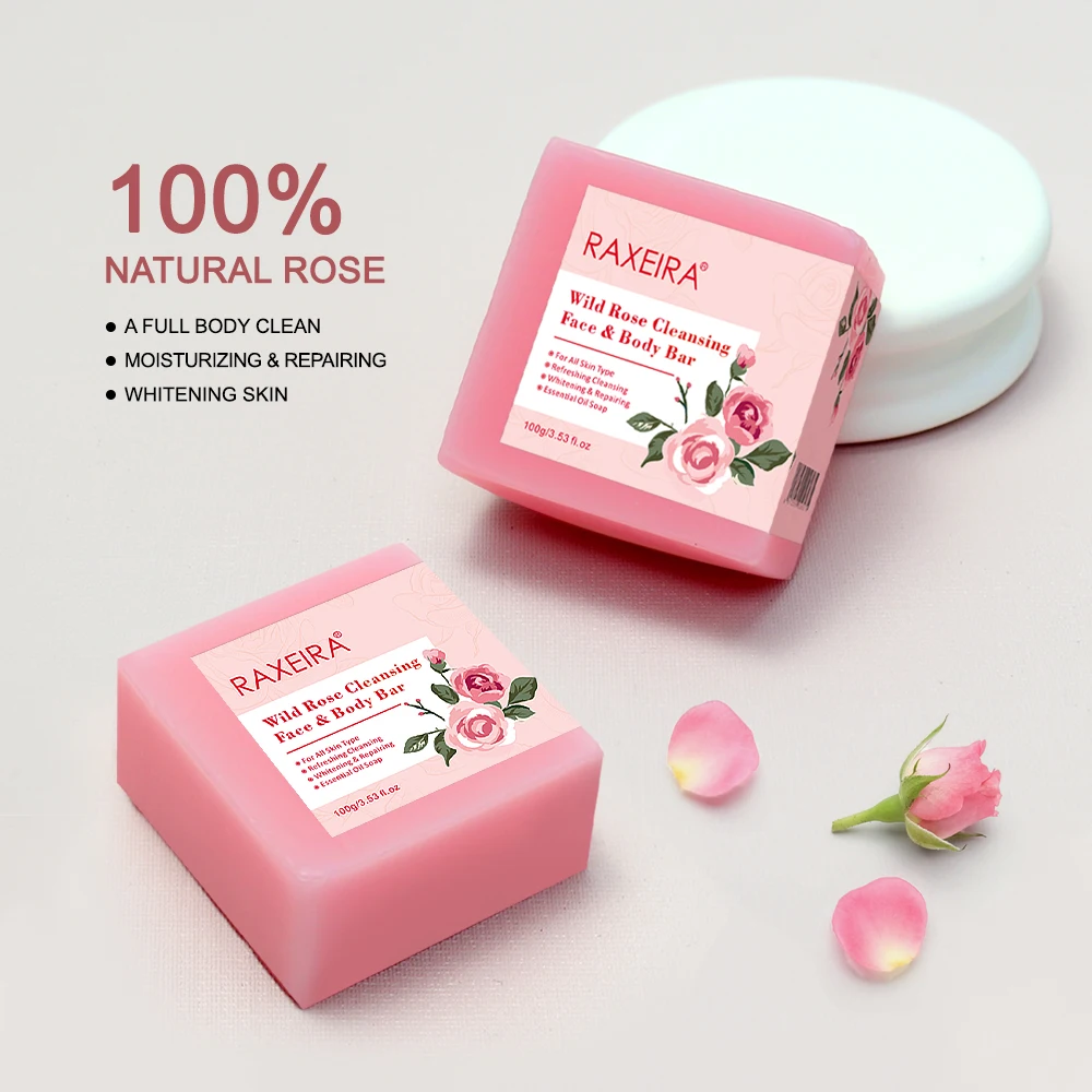 Private Label Handmade Pink Rose Soap - Natural & Gentle