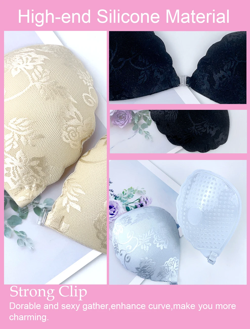 Mei Xiao Ti Wireless Push Up Strapless Women Bras Backless Invisible ...