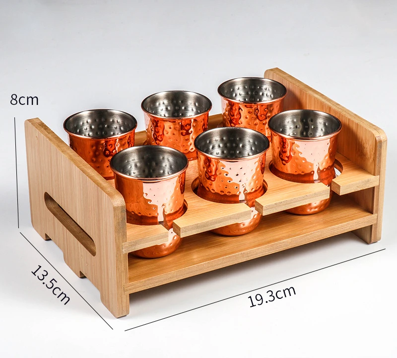 Mini Moscow Mule Mugs 2 oz Cocktail Solid Copper Cup Stainless Steel ...