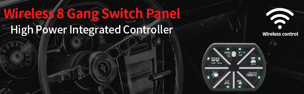 Universal 8 Gang LED Switch Control Panels for Cars