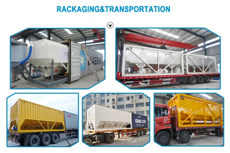 Horizontal Container Type Storage Cement Silos With Screw Conveyor For ...