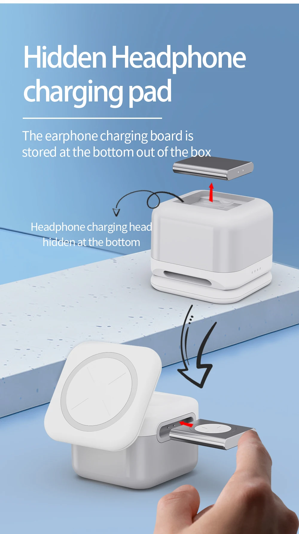 Allkei H31 15w Instant Fast Charging Can Store Hidden Desktop 3 In 1 ...