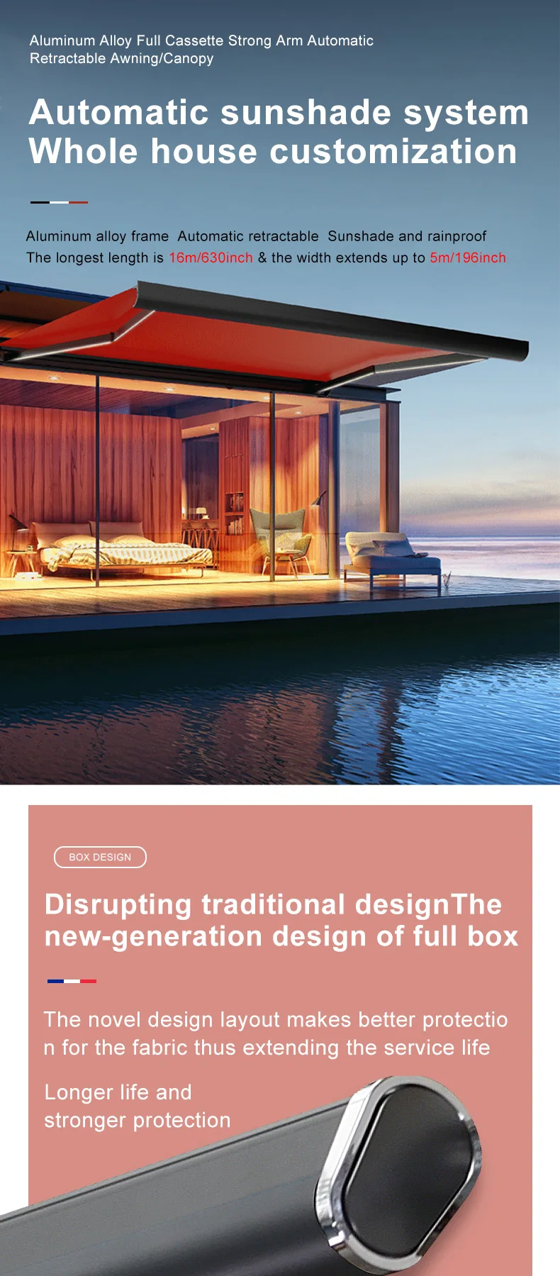 Commercial Electric Folding Awning Outdoor Motorized Remote Control ...