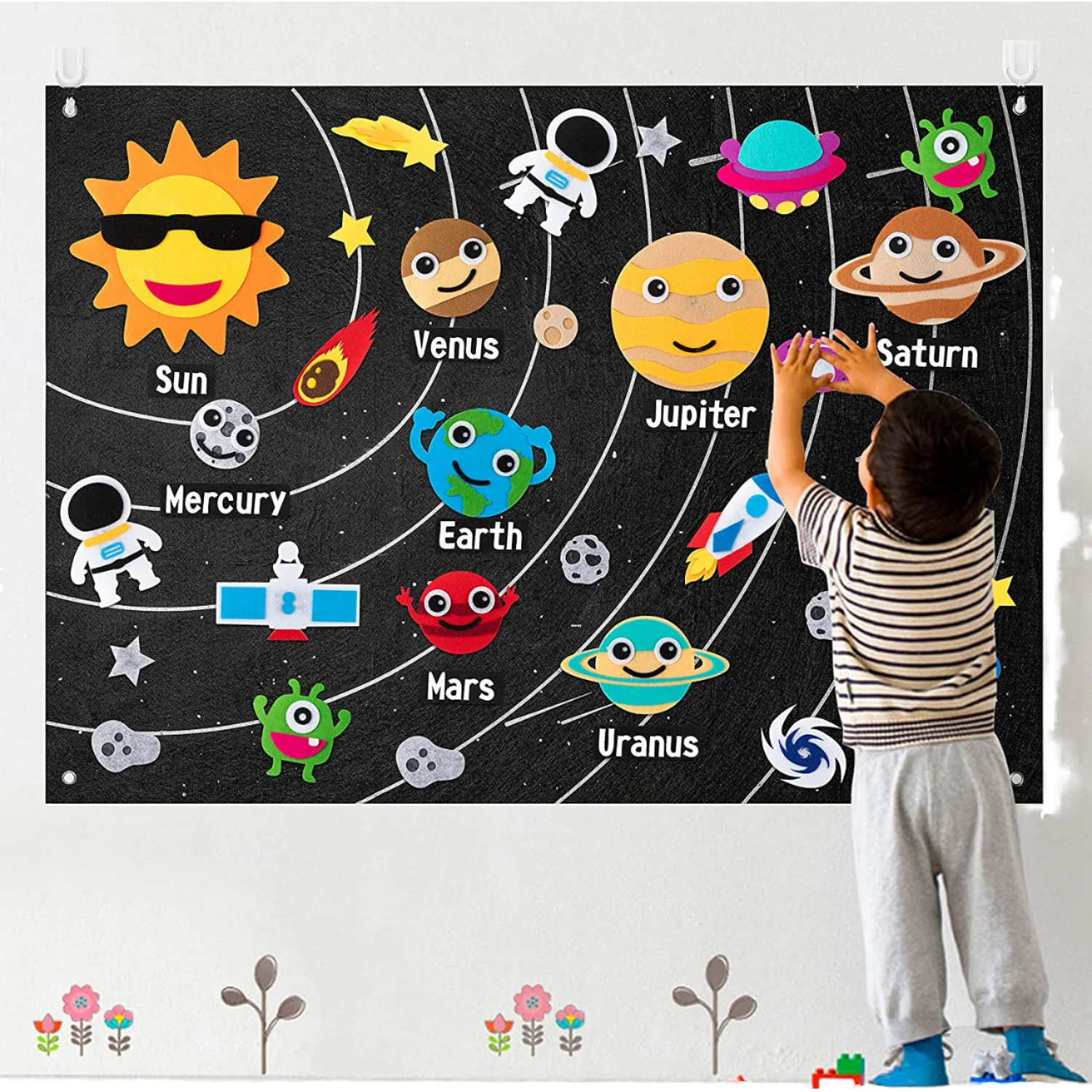 Outer Space Felt Educational Story Board Set 3.5 Ft 44 Pcs Solar System ...