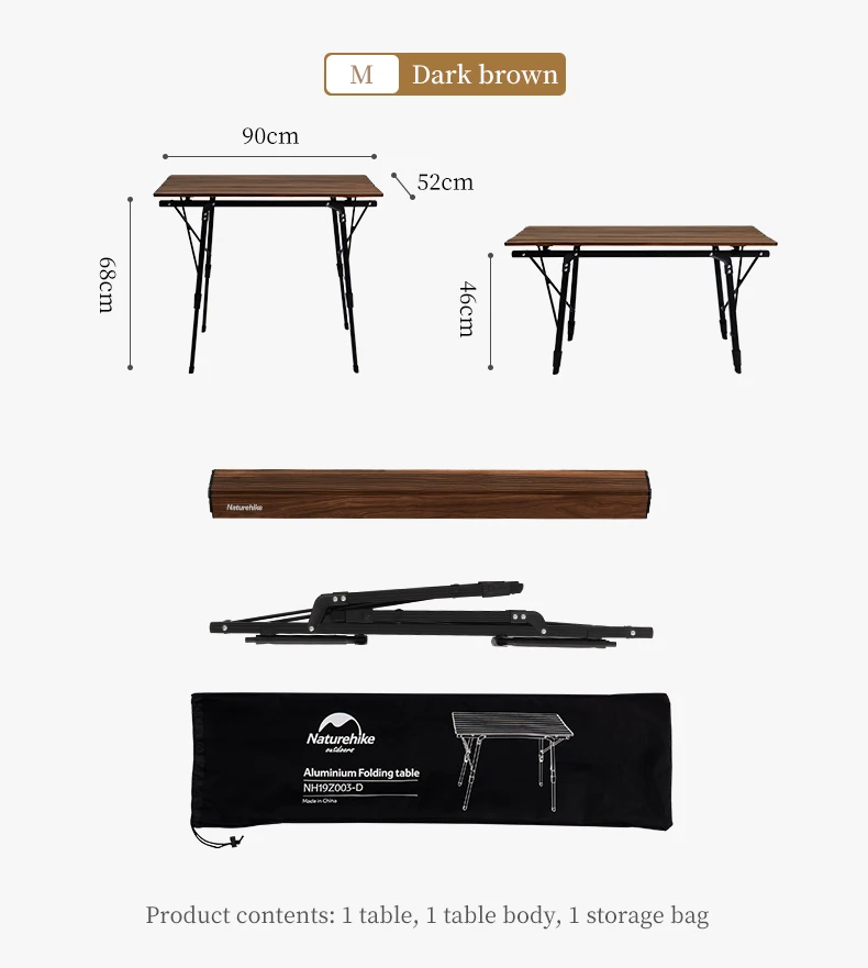 Naturehike MW03 Portable Camping Table - Adjustable & Durable