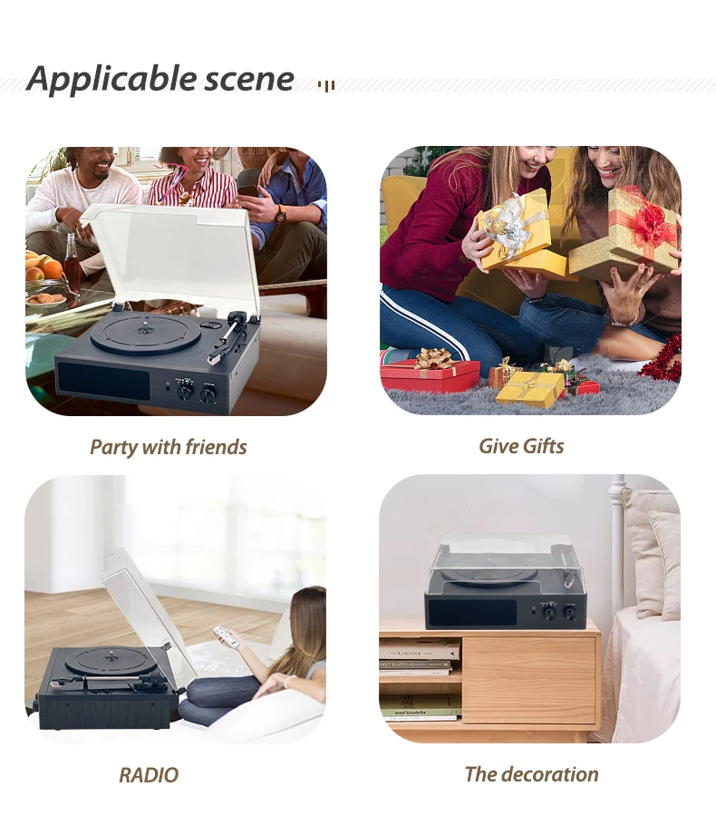 Modern Gramophone Vinyl Record Album Portable Home Audio Turntable ...