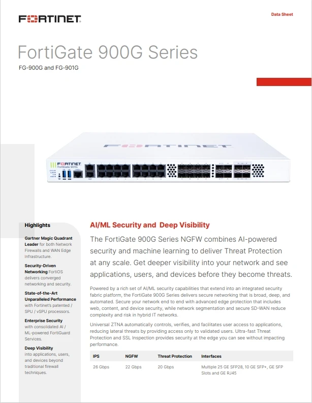 Fortinet FG-900G Firewall - Enterprise Protection Solutions