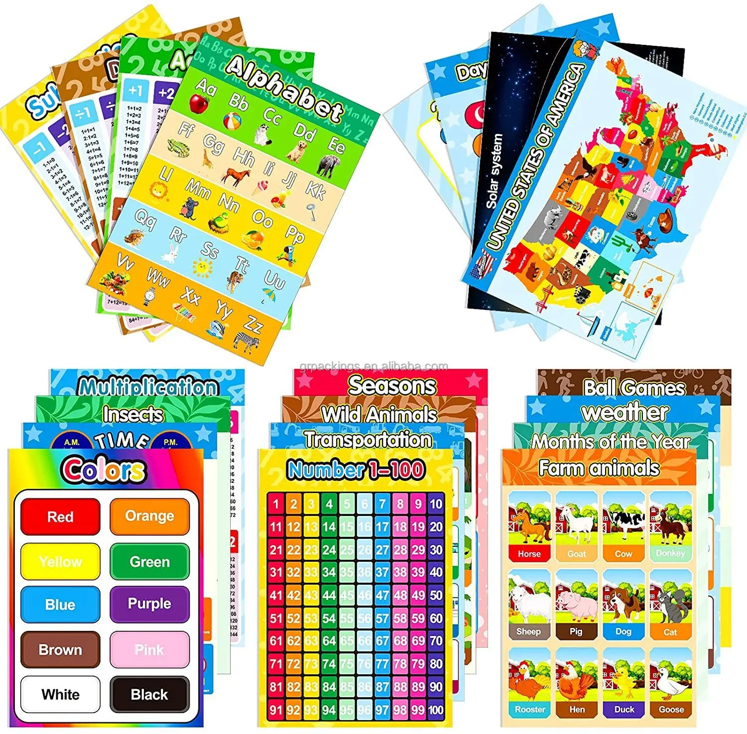 20 Designs Wall Chart Large Educational Alphabet Talking Poster For ...