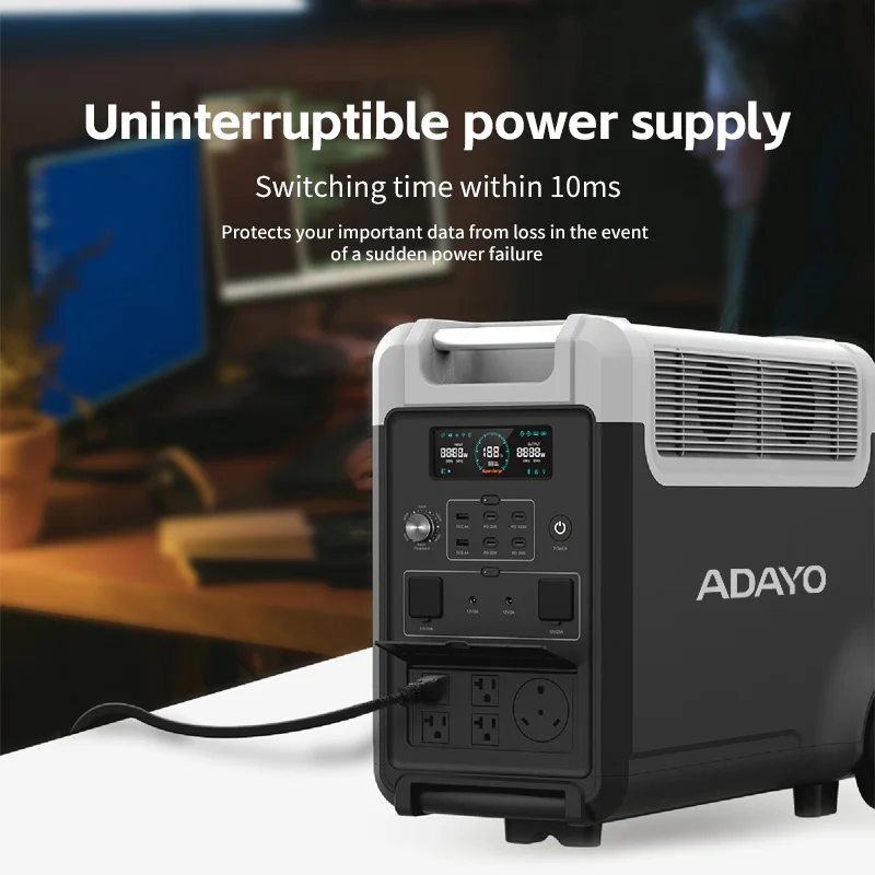 3600W Portable Power Station with 3300W Battery - ADAYO