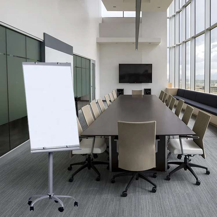 Office Flip Chart Height Adjustable Magnetic Whiteboard Flipchart Easel ...