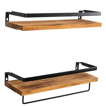 Home Decor Rustic Floating Wall Shelves Decorative Storage For Kitchen ...