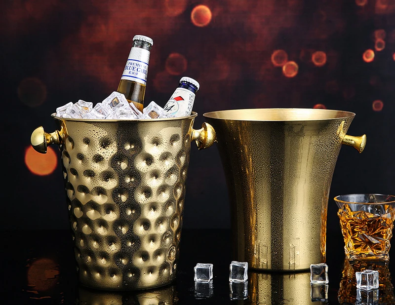 Custom Metal Wine Cooler Beer Bucket Stainless Steel 5l Luxury ...