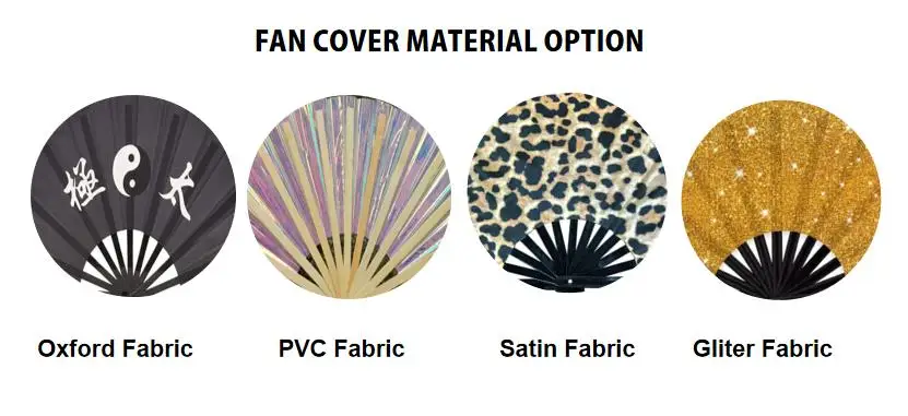 BSBH Luxury Large Clack Bamboo Hand Fan Custom Logo Folk Art Style for ...