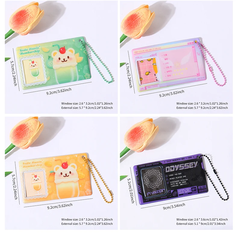 Cute Korean Kpop Card Holder Pvc Photocard Collect With Kpop Key Chain ...
