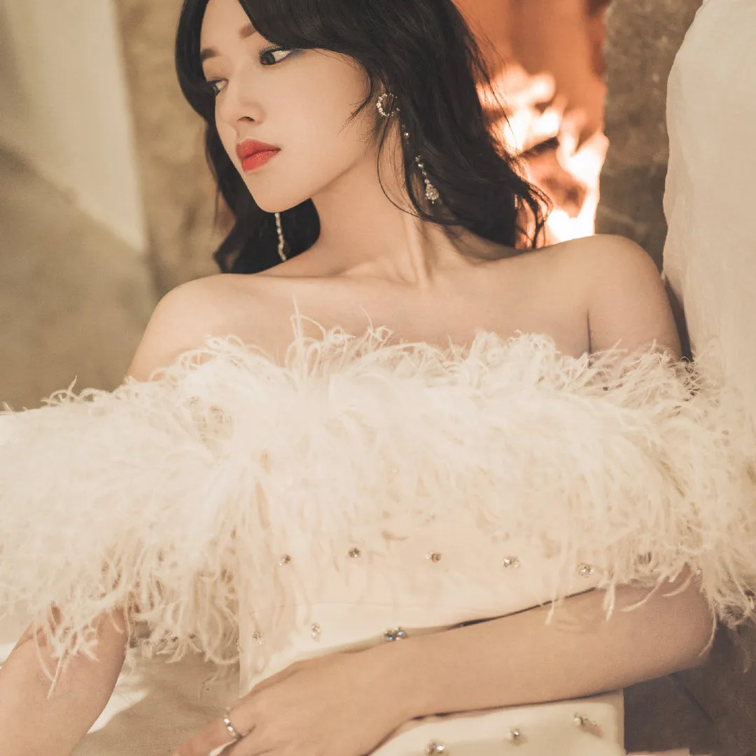 Long Feather Robe - Ostrich Feather Boa for Party & Performance