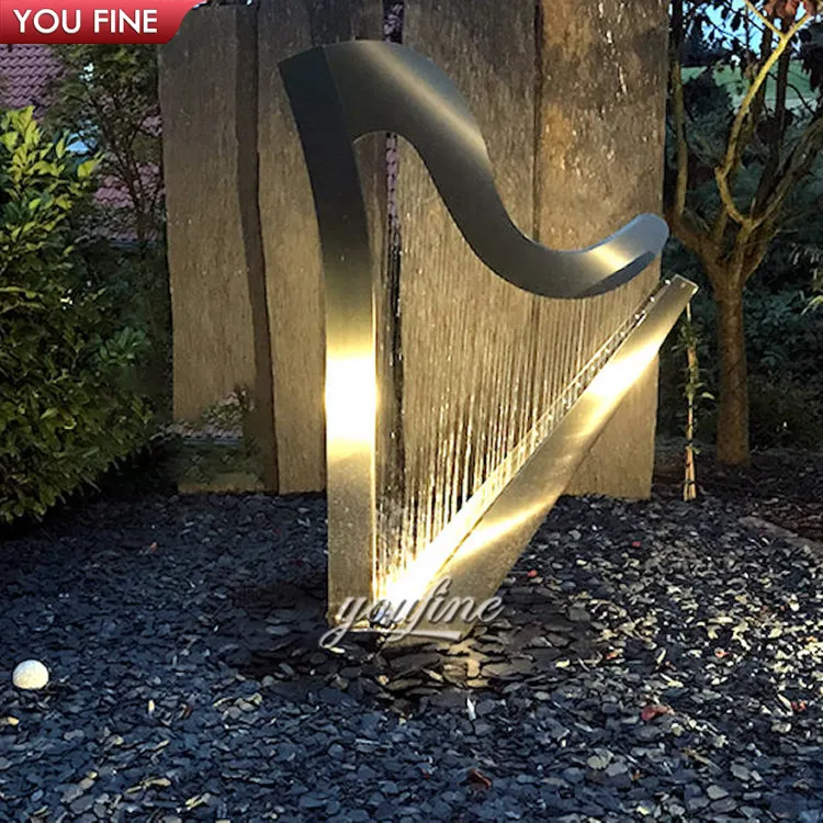 Outdoor Garden Modern Metal Water Feature - Stainless Steel