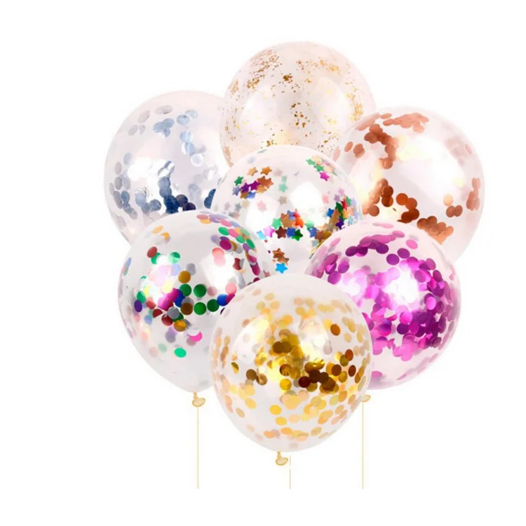 Clear Metallic Foil Confetti Balloons Gold Silver Wedding Decoration ...