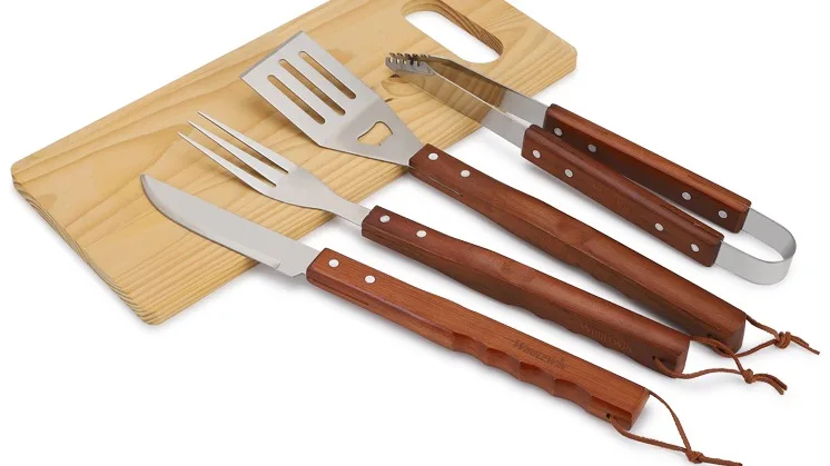 Classic Style 5pcs Wooden Handle Bbq Tool Set Grill Utensils Set Grill ...