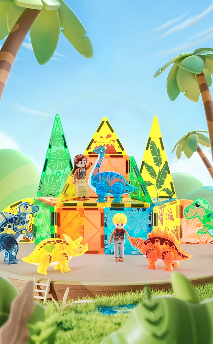 KEBO Magnetic Tiles – Colorful Animal Building Blocks Toy for Kids 3+