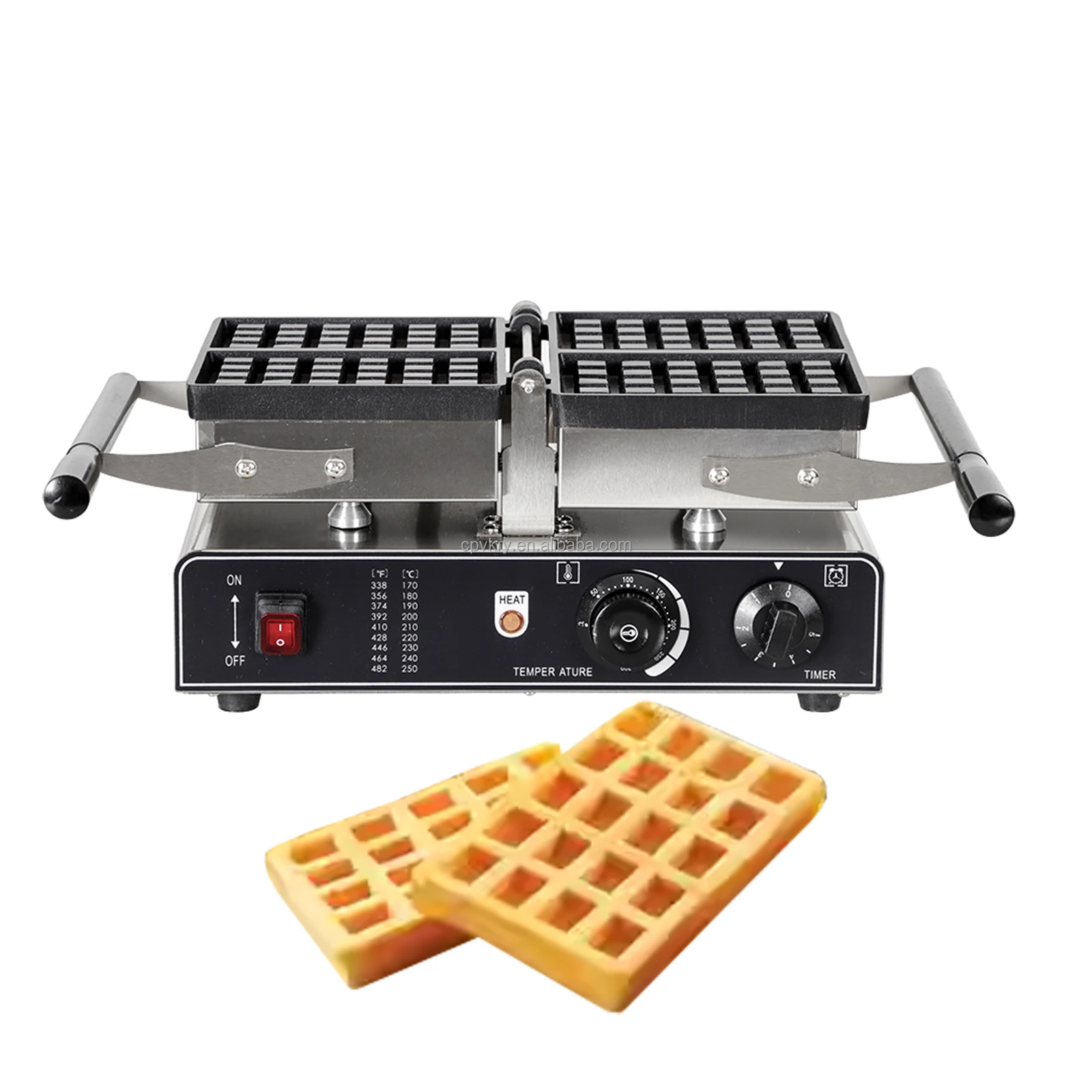 CPVKRY Commercial 2-Slice Waffle Maker - Non-Stick & Industrial Design
