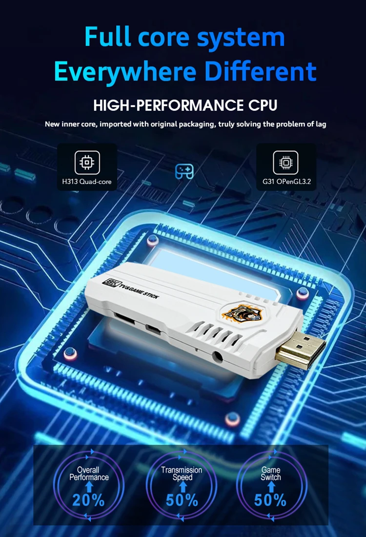 2023 M8 K8 Pro Game Console - 4K Android TV Stick with 40000 Games