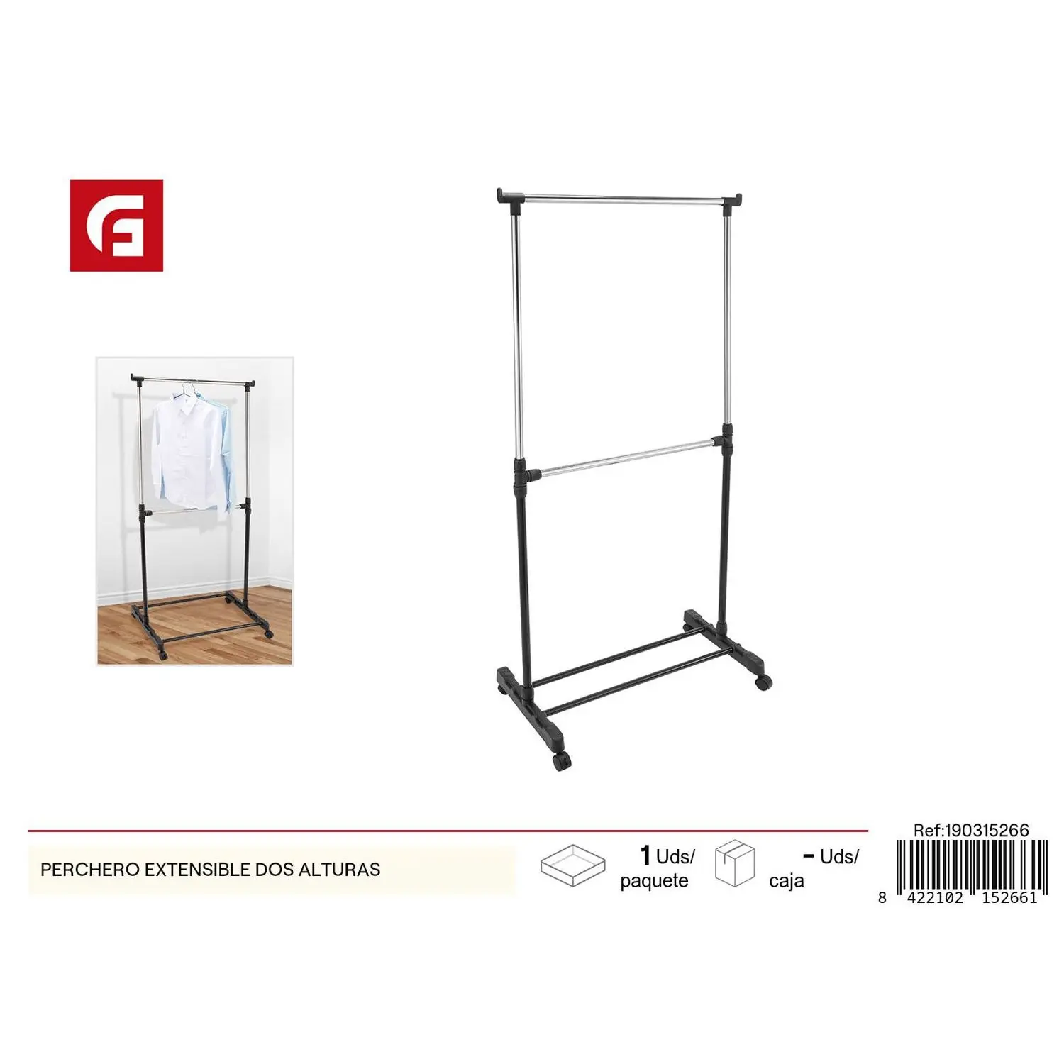 Two-Height Extendable Coat Rack for Organization and Storage Premium ...