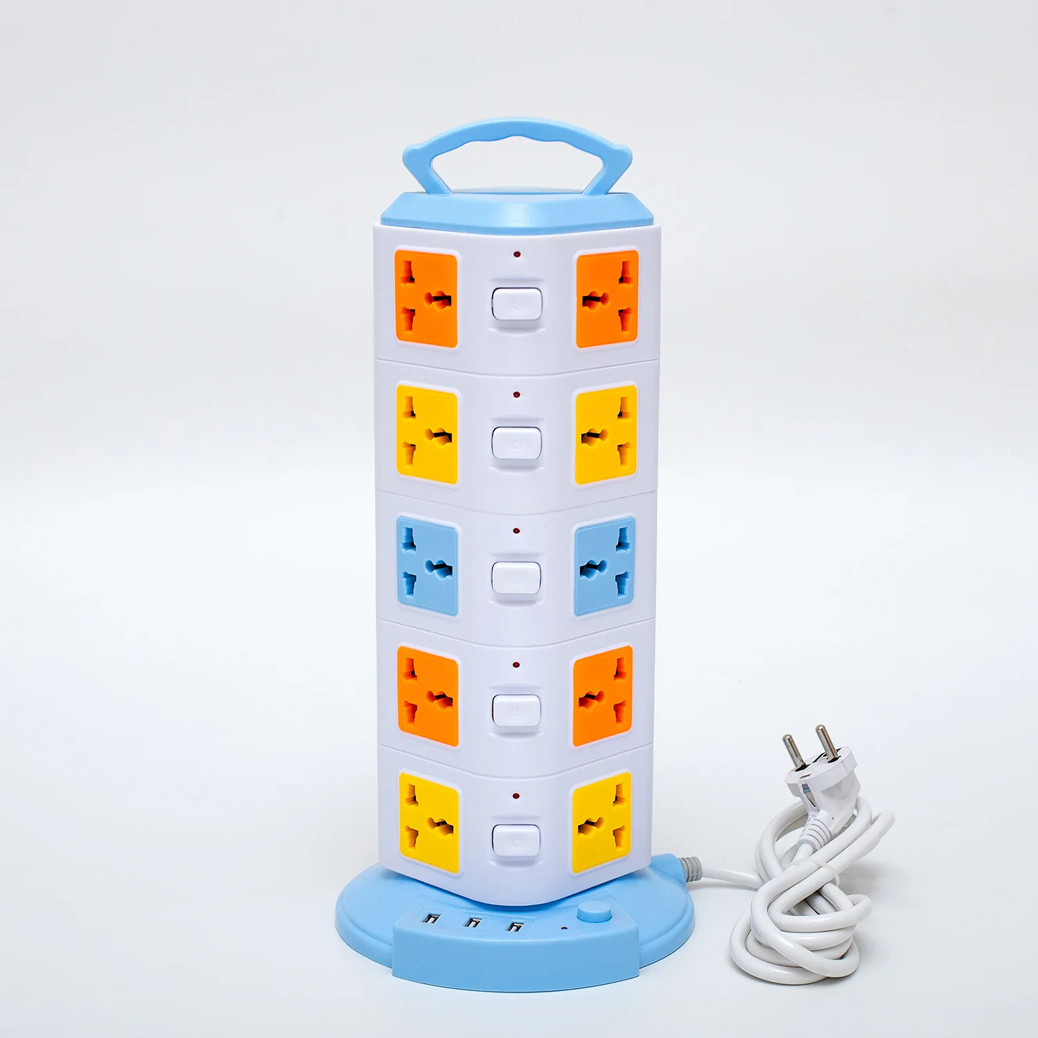 Wholesale 2m Cable 3 Layer Multi Plug Adapter Electric Usb Power Strip ...