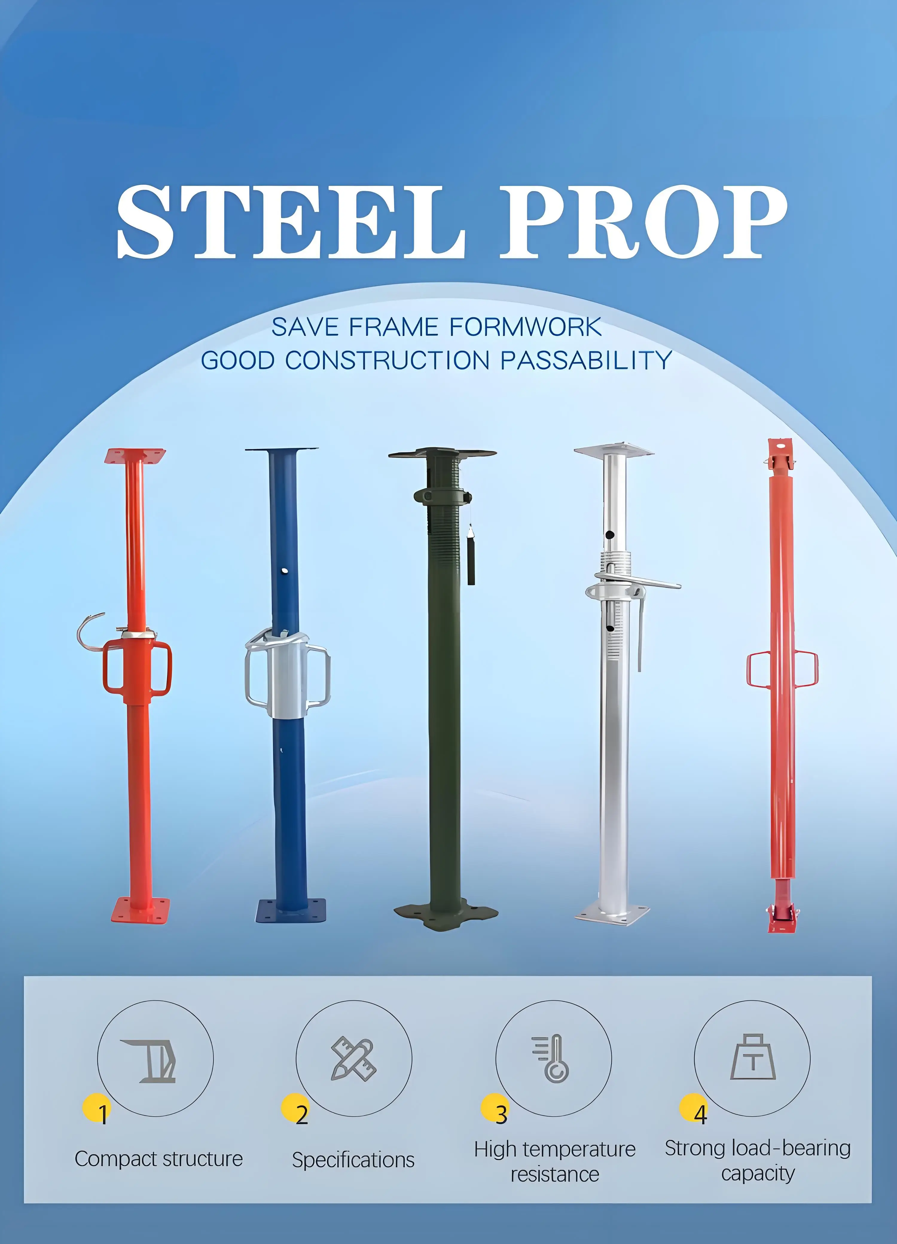 Derfon Factory Heavy Duty Steel Props Tripod Q235 Adjustable Steel ...