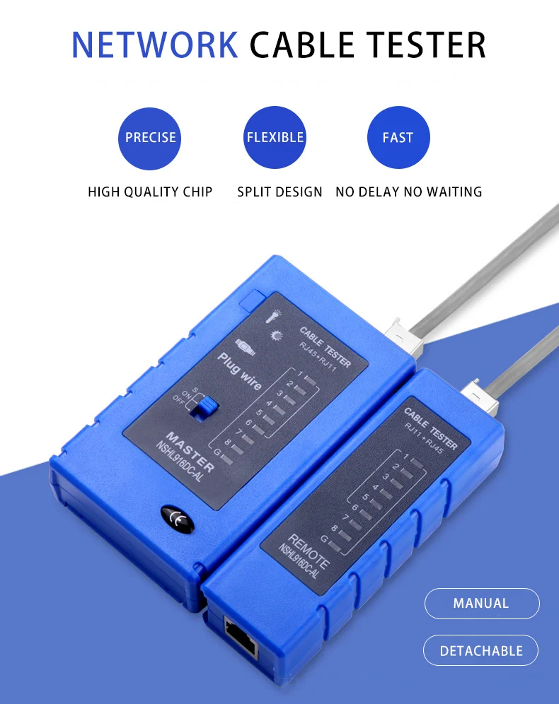 Double-power Supply Computer Network Cable Tester 100-megabit Poe Anti ...