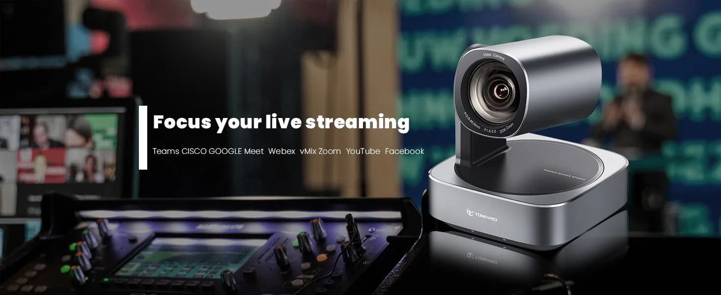 20X Zoom Video Conference Camera with Joystick Controller