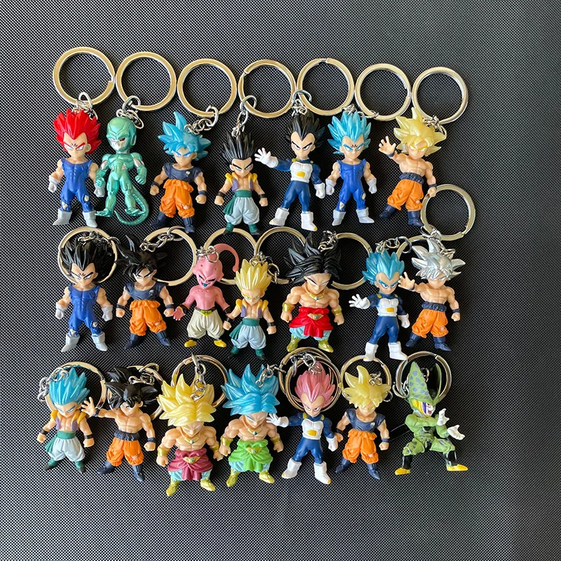 Anime DBZ Figure Keychain - Goku PVC Keychain Set