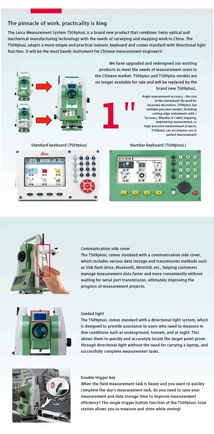 Leica Total Station TS09 PLUS 1 R500 - Precision Surveying