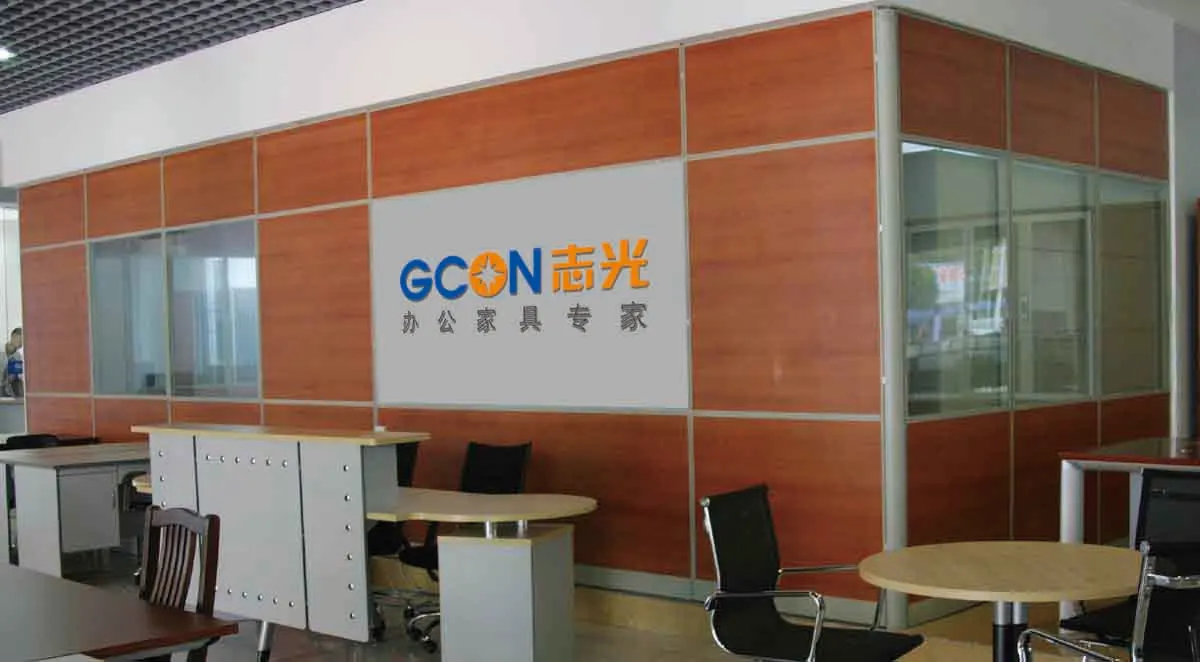 Office Divider - Modern Wooden Glass Partition Wall