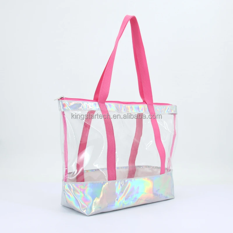 Custom logo Waterproof clear Shopping Bag Transparent Pvc Tote Bag ...