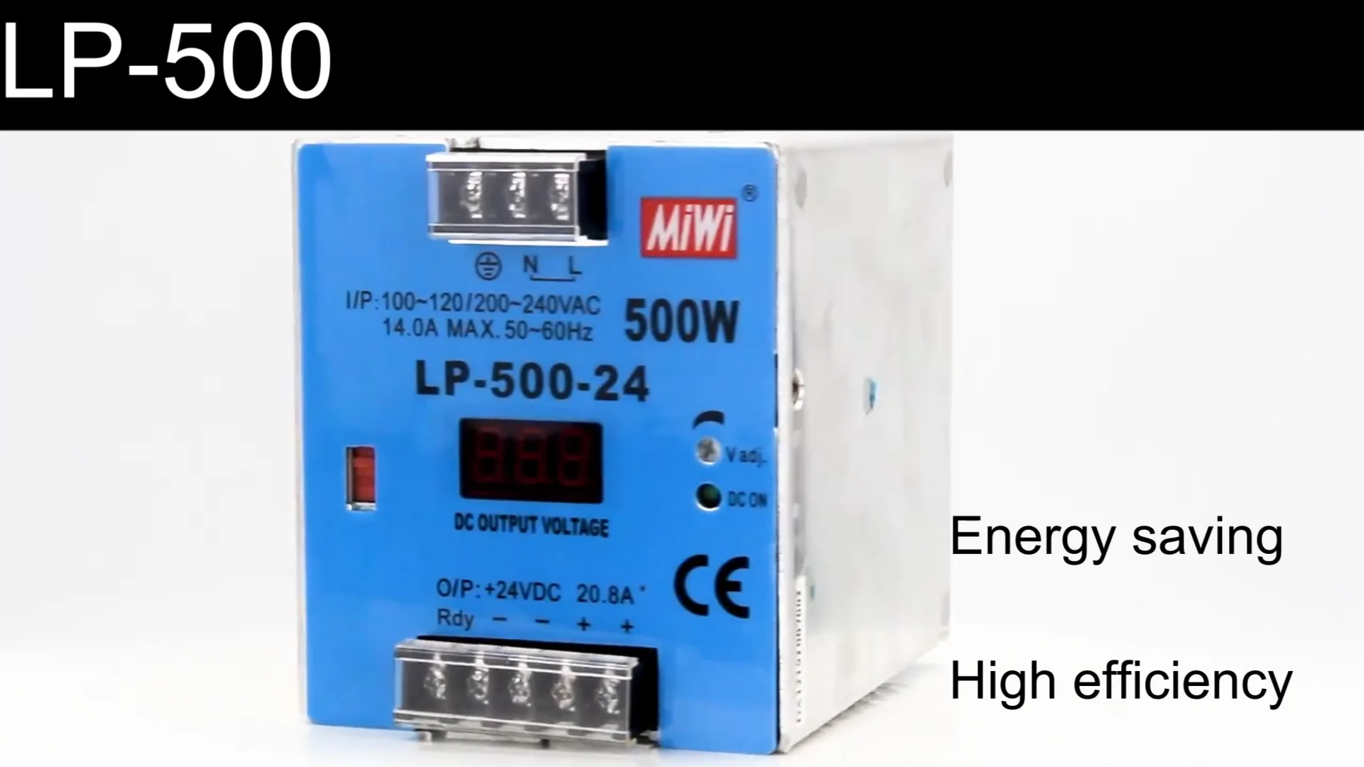 Miwi Lp-500-12 Digital Display 12vdc Power Supply 500w 12v 40a Din Rail ...