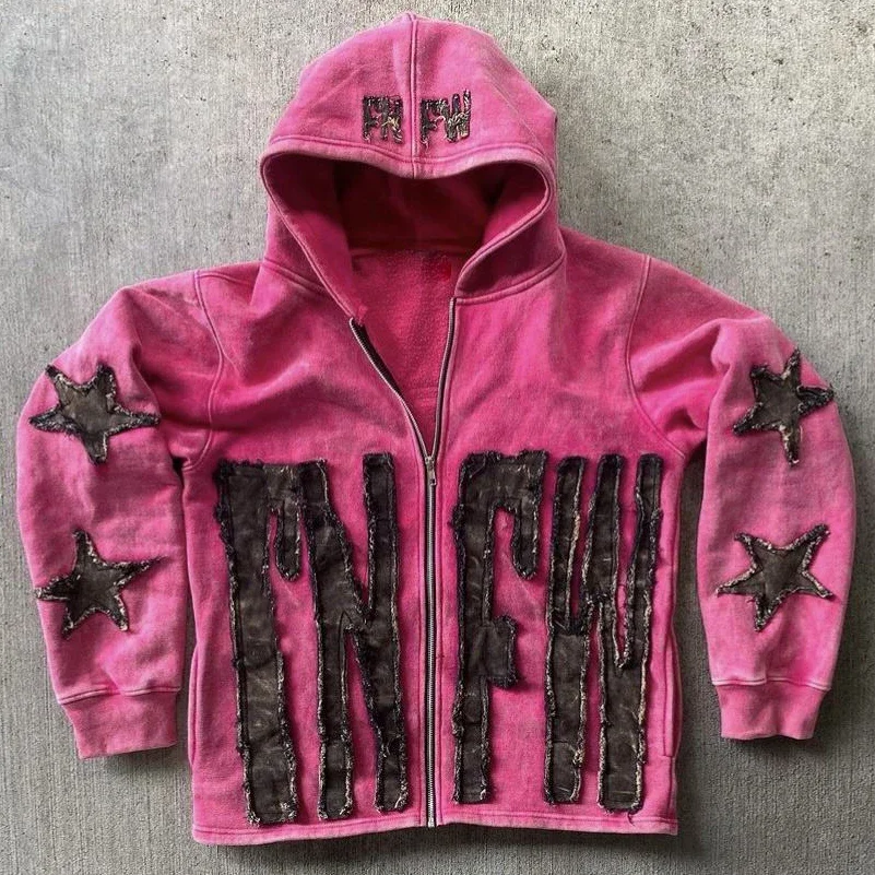 Custom Men’s 400GSM Heavyweight Zip Up Hoodie with Vintage Distressed ...