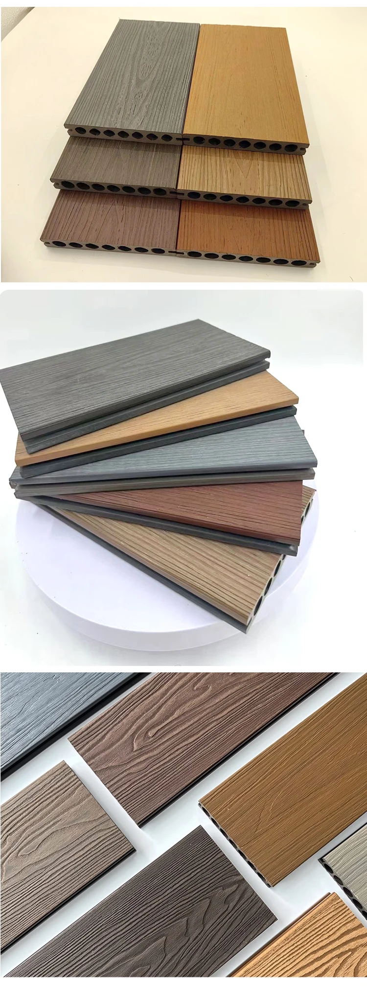 Outdoor Teak Ipe Oak Wood-Like Texture WPC Decking Tiles Wood Plastic ...