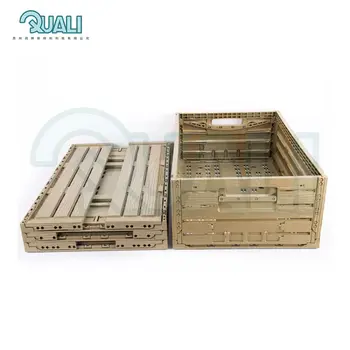 Quali Wood Effect Folding Collapsible Plastic Storage Rpc Crate 600*400 ...