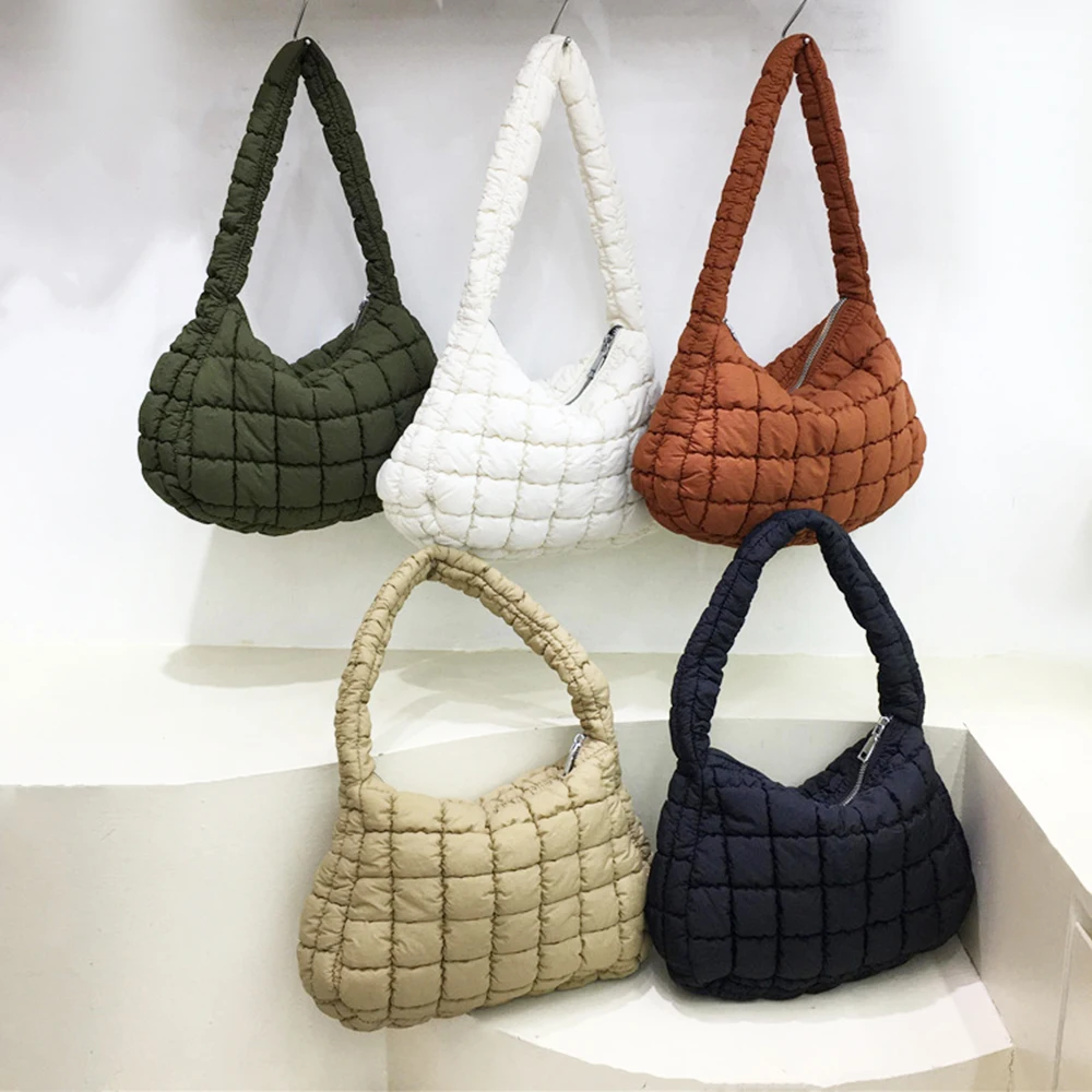 Modern Popular Space Cotton Shoulder Bag Dumpling Shape Women Puffer ...