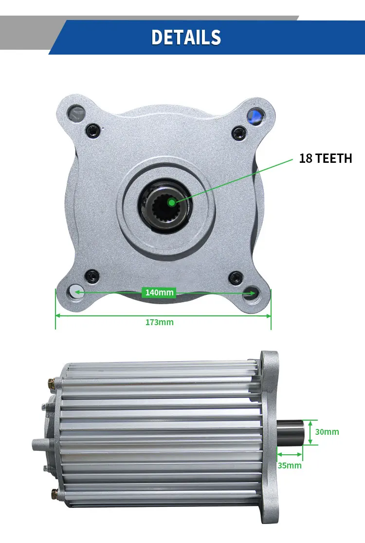 5000W 48V Bldc Motor 5Kw 48V60V72V Electric Car Motors Conversion Kit ...