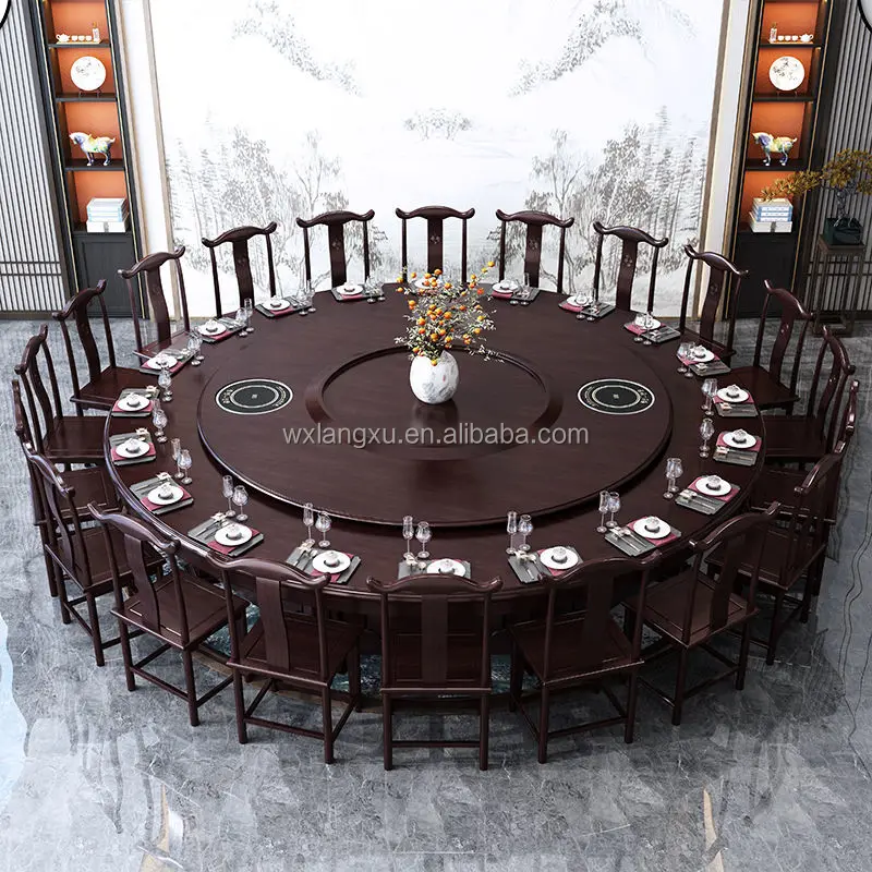 Hotel Electric Dining Table Large Round Table Restaurant Table And ...