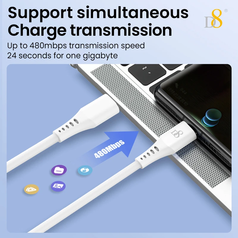 D8 60w Usb-c Totype-c Fast Charging Data Line Is Suitable For Iphone15 ...