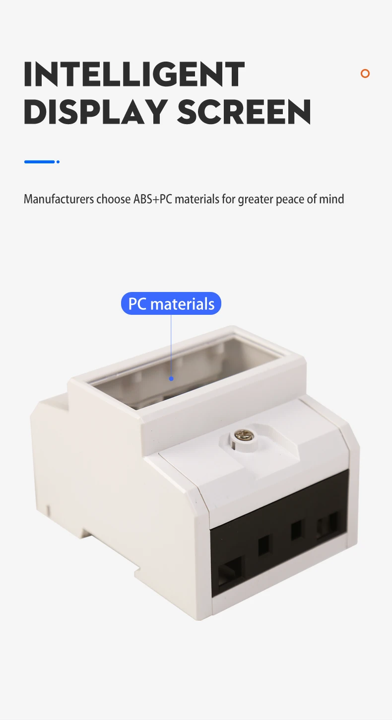 Factory Customized Single Phase 4p 35mm Din Rail Electric Energy Meter Shell Plastic Abs Anti ...