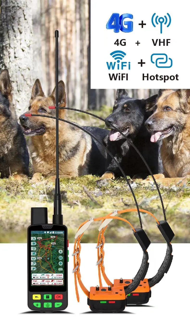 GPS VHF Hunting Dog Tracker - 15KM Long-Range & IP68 Waterproof