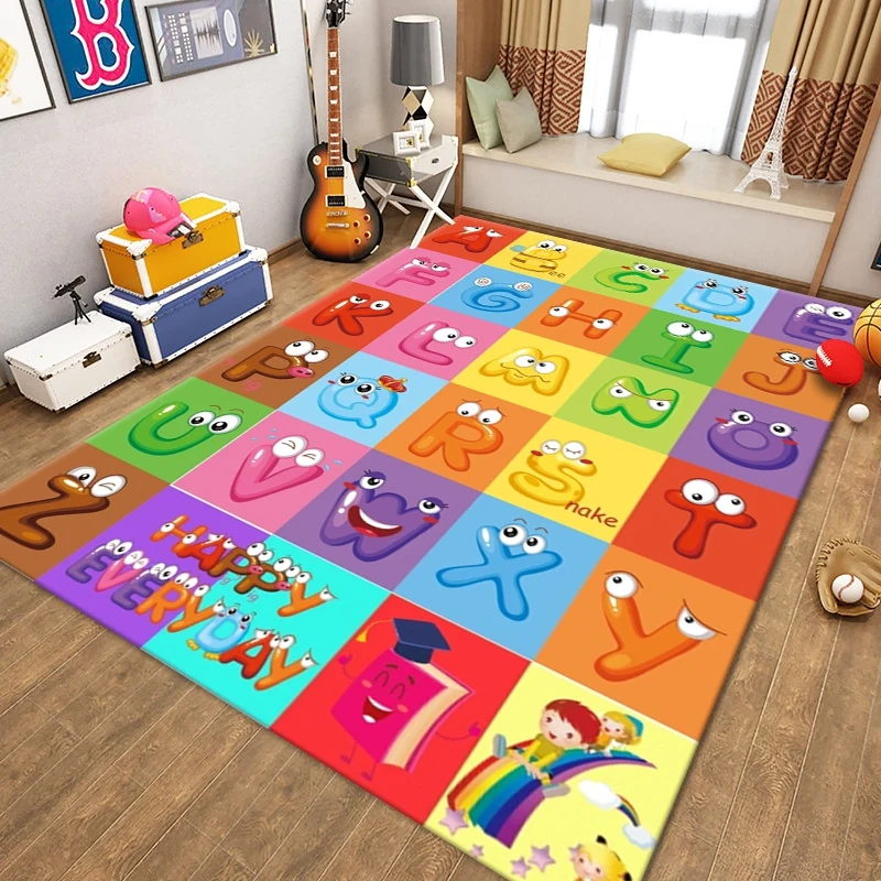 Kids Rugs for Playroom - Alphabet Numbers Classroom Rugs
