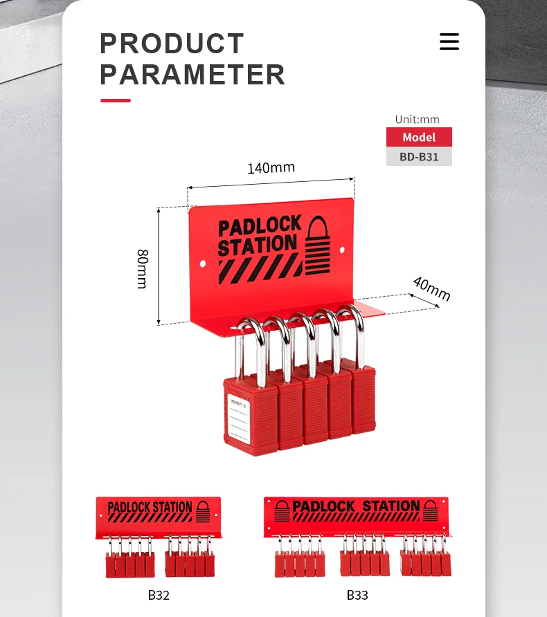 Bozzys Safety Lockout Tagout Management Station Small Steel Padlock ...