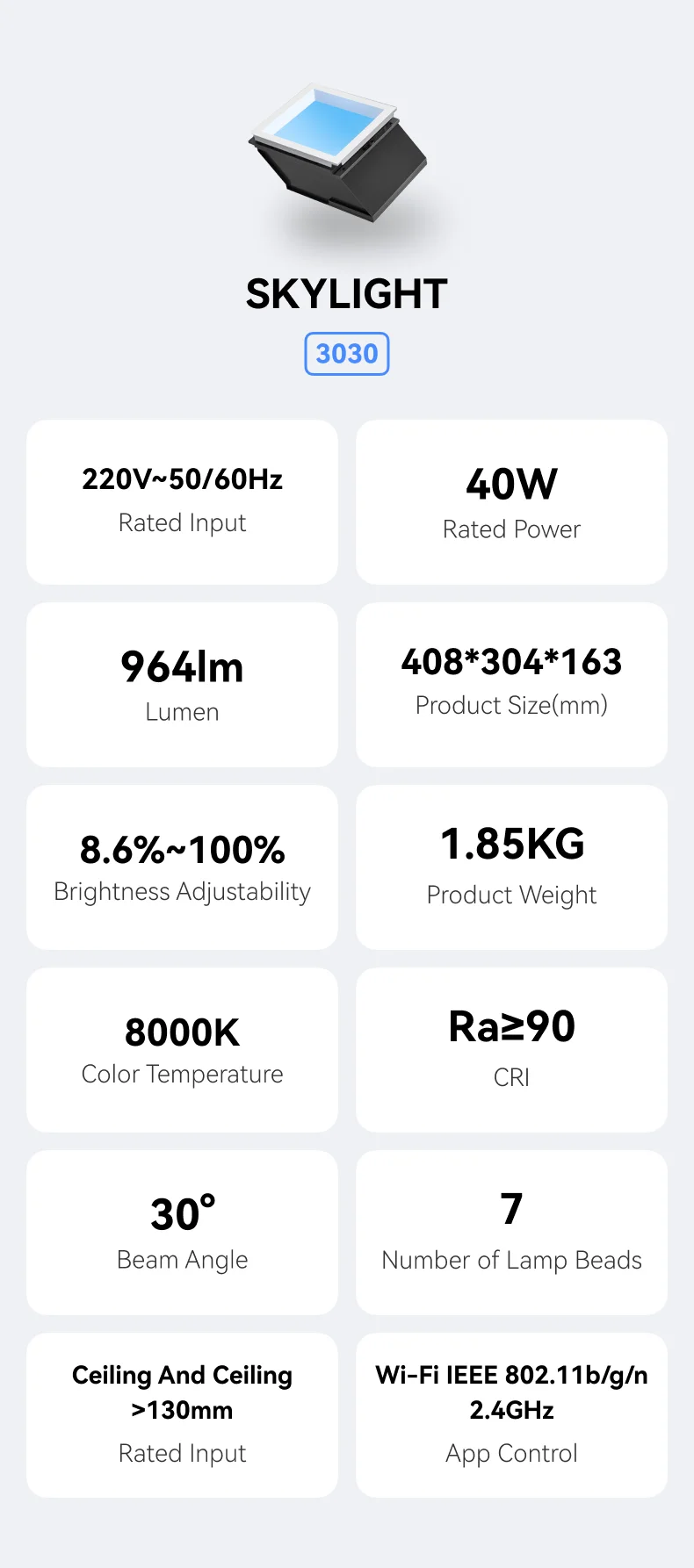 Yeelight Skylight Smart Lighting Blu-ray Scatters Rooflight Blue ...