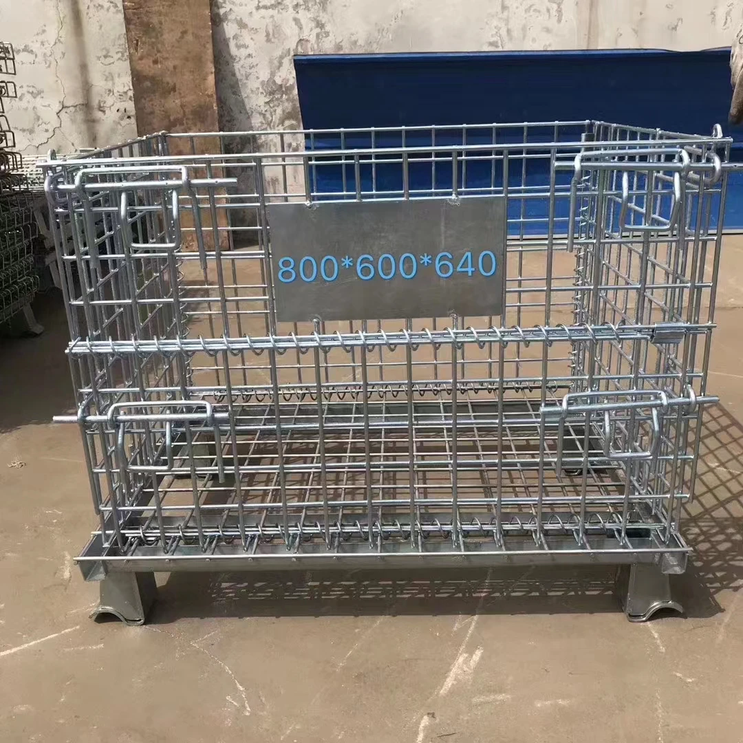 Pallet Cage Wire Container Cage Mesh Rolling Storage Cage - Buy Wire ...