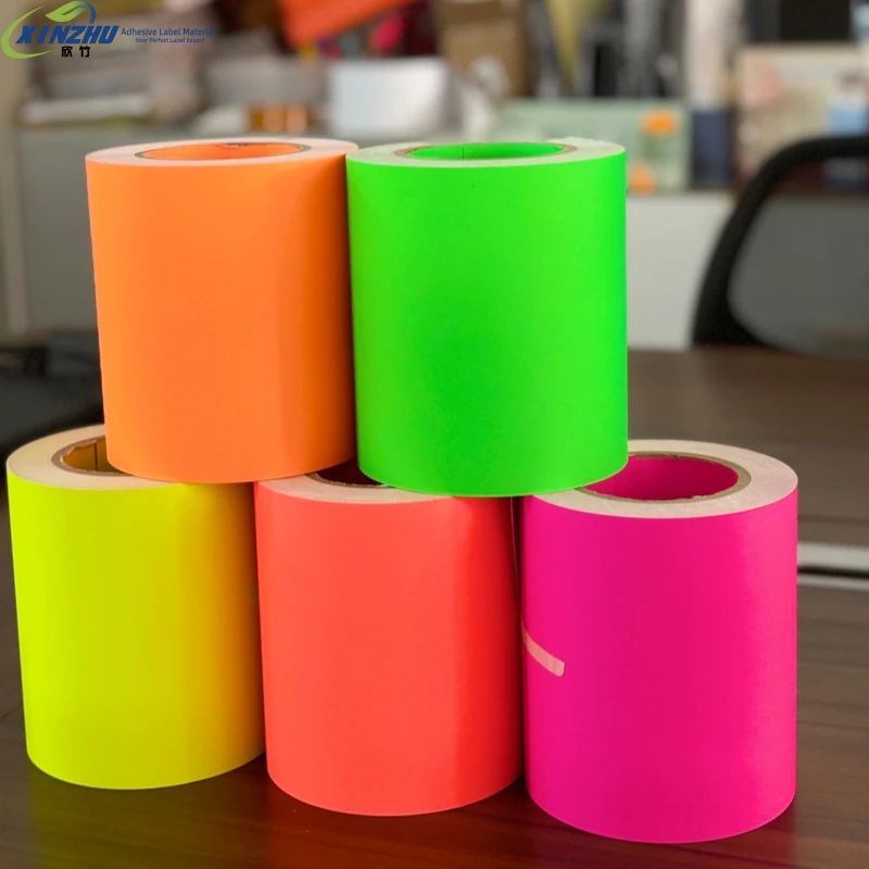 Custom Fluorescent Color Label Identification Label Sticky Jumbo Roll ...