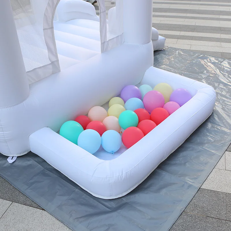 Small White Bounce House Kids Inflatable Wedding Bouncer Moon Castle ...